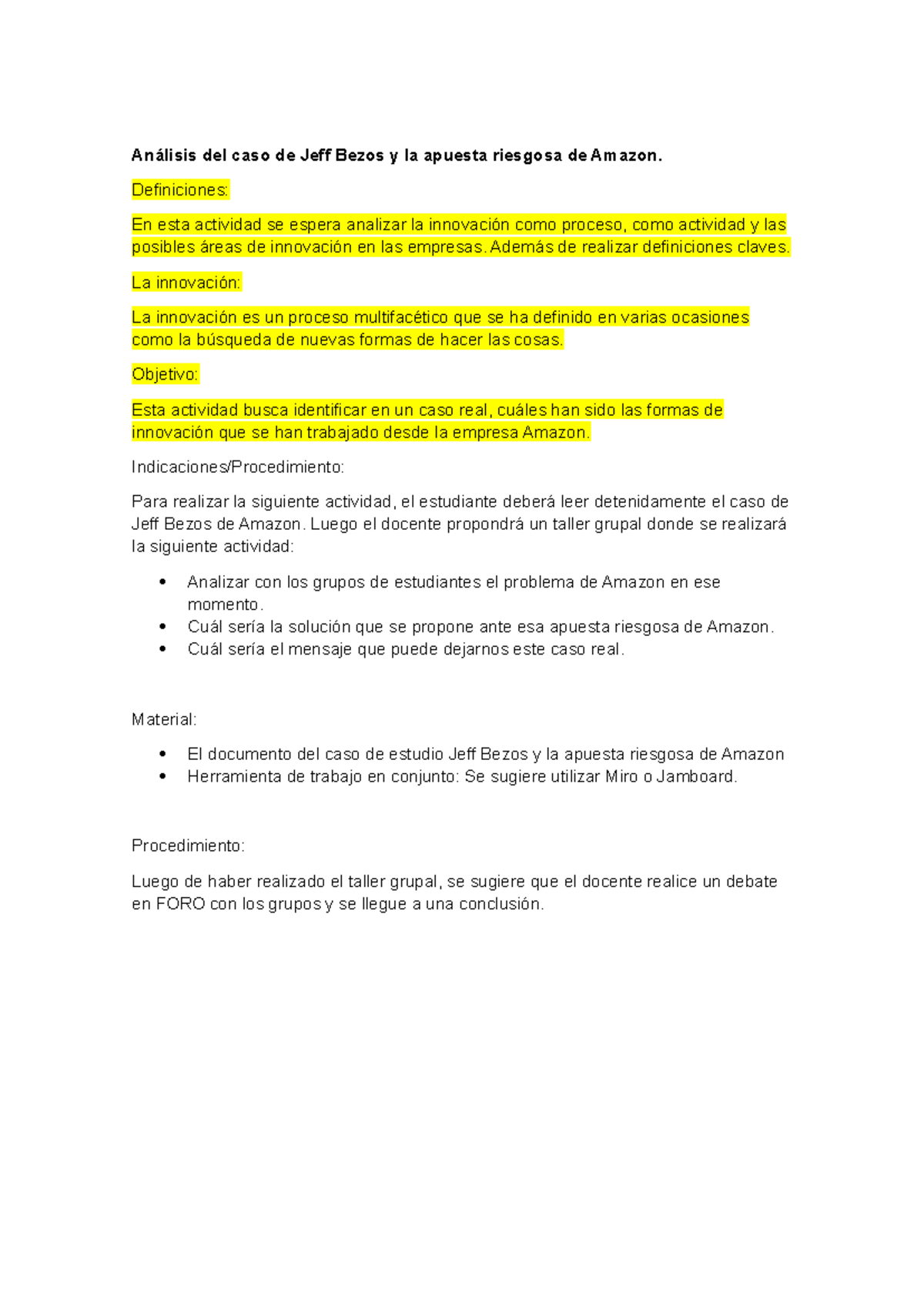 Análisis del Caso Jeff Bezos y la Innovación en Amazon - Estudio - Studocu