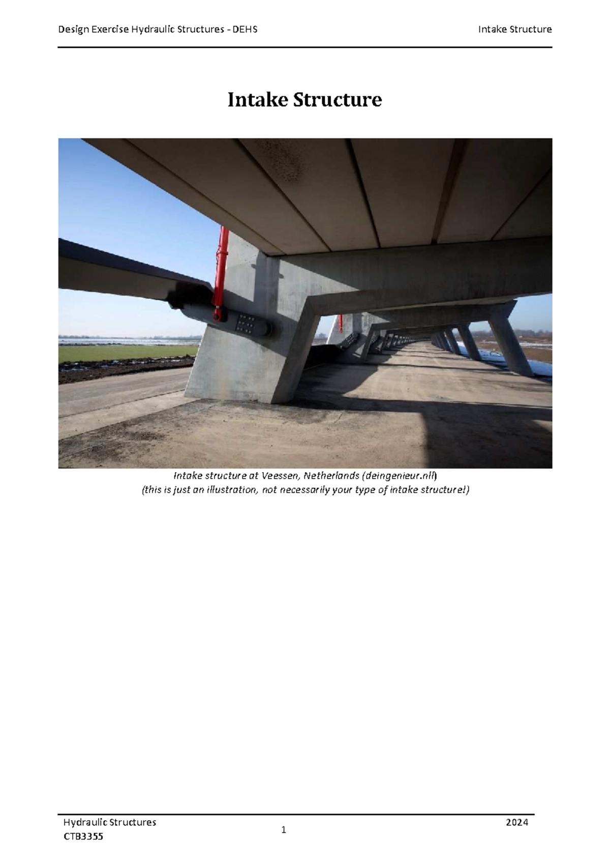 DEHS - Intake Structure 2024 - Hydraulic Structures 1 2024 Intake ...