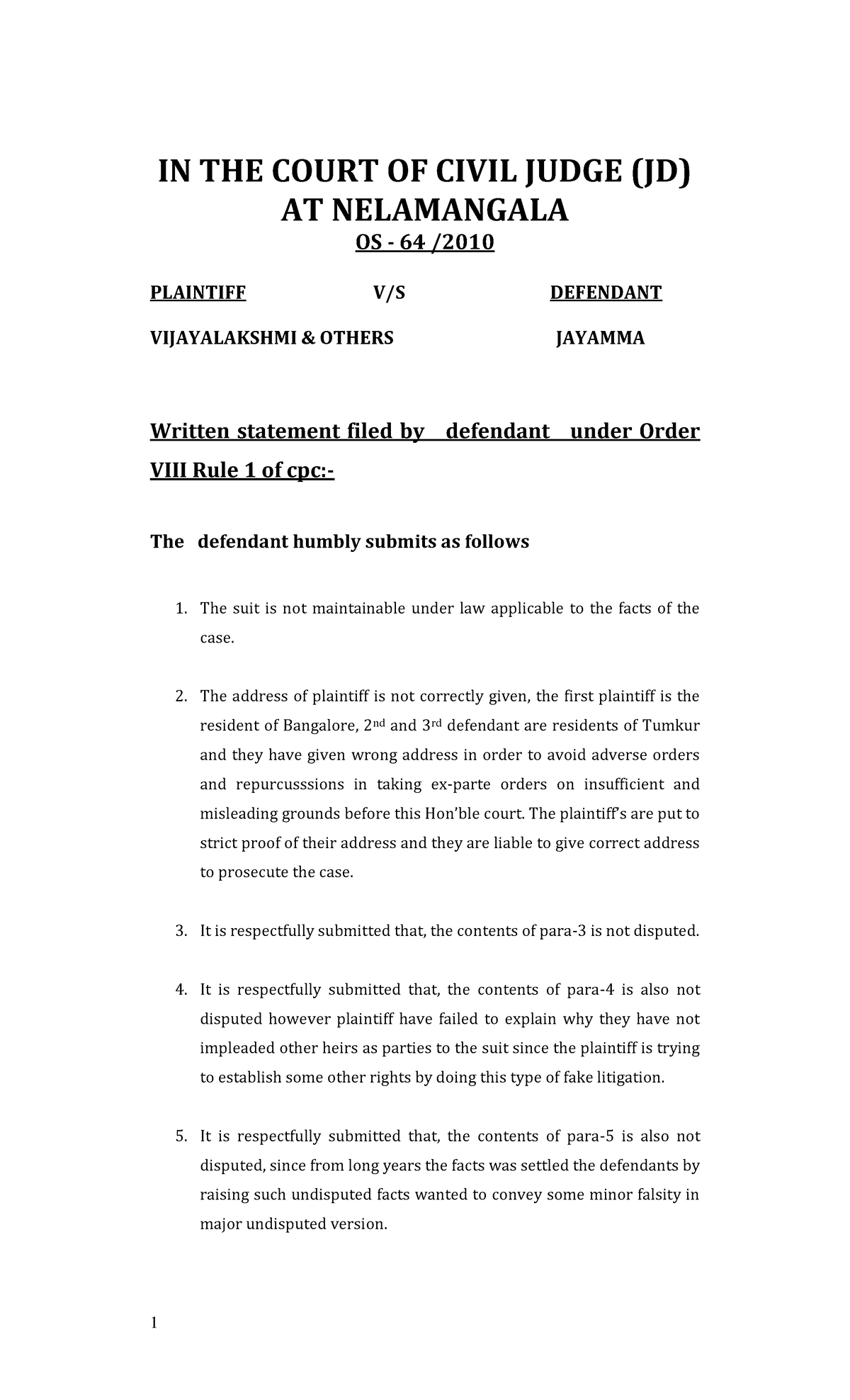 Objections to IA in OS-64: Defendant's Written Statement on Injunction ...