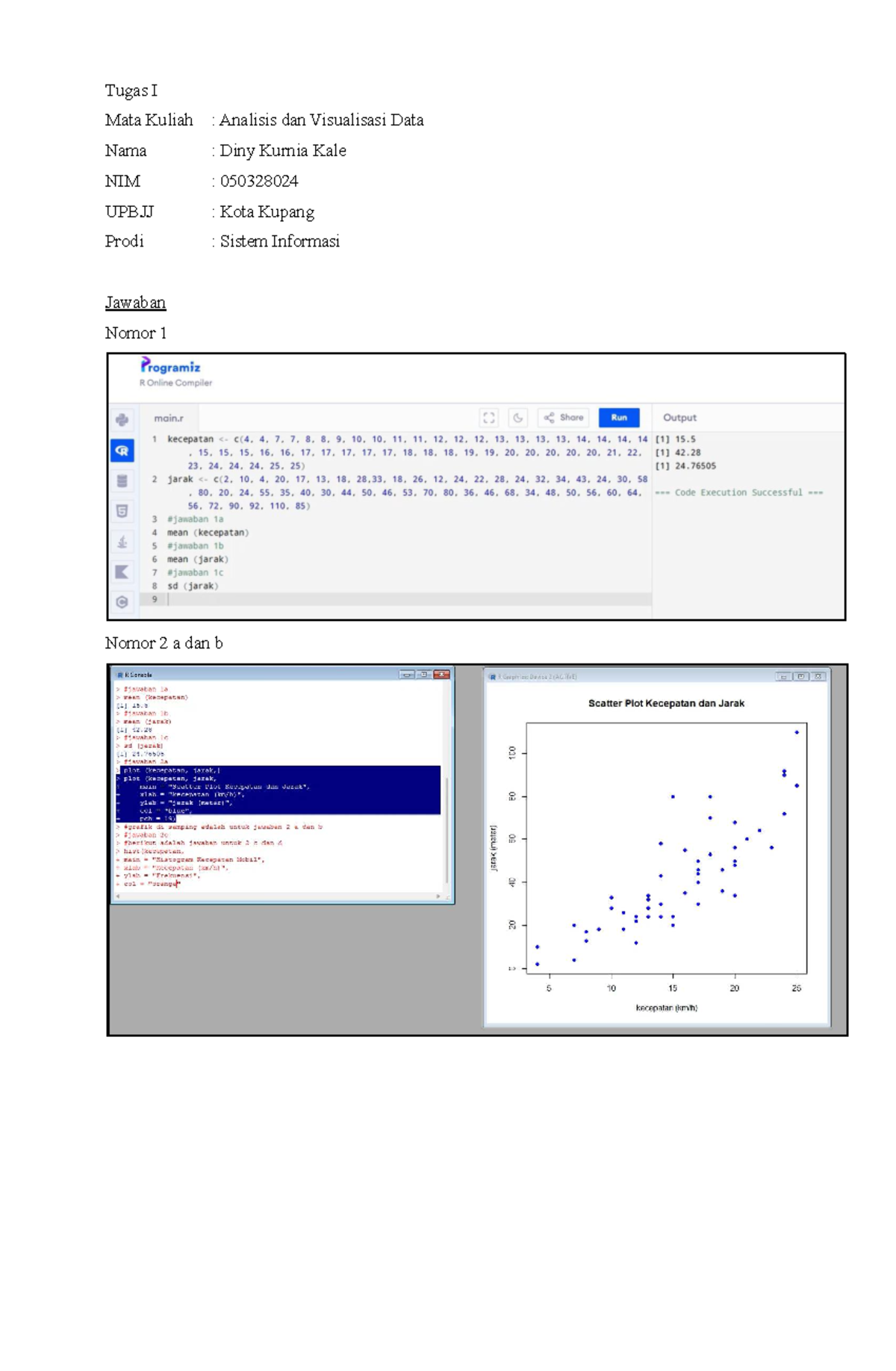 Tugas I Analisis dan Visualisasi Data - Universitas terbuka - Tugas I ...