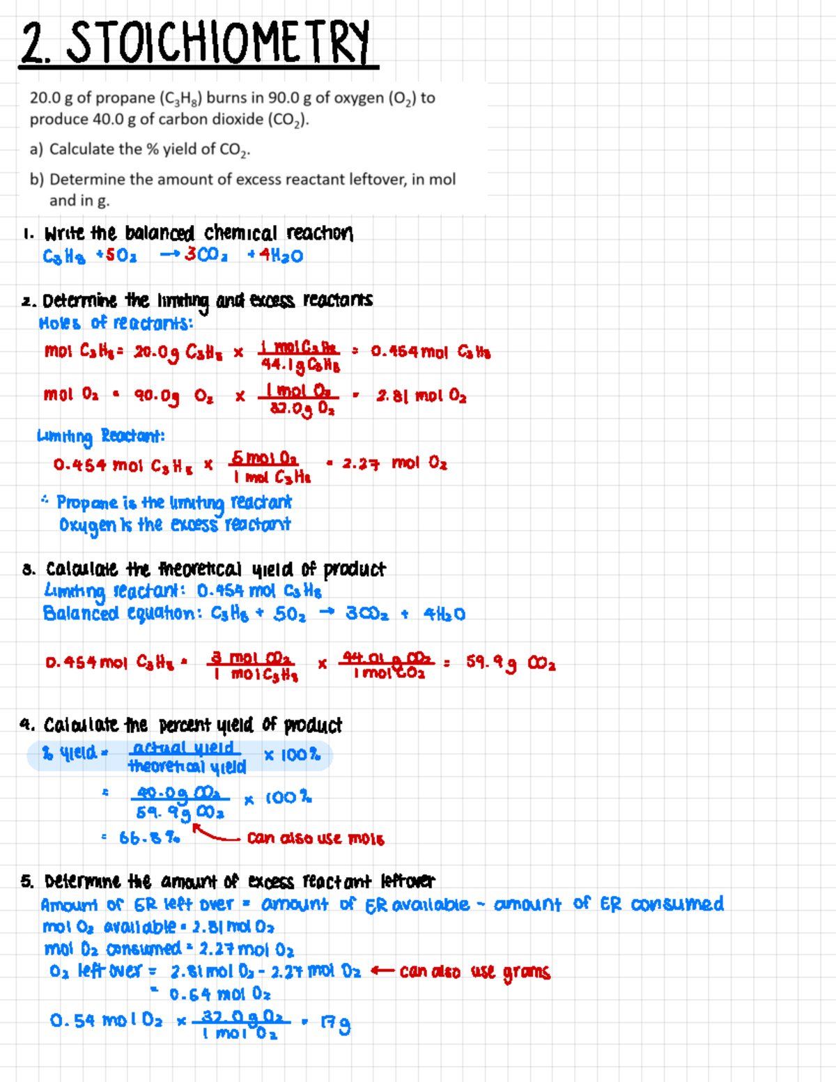 Stoichiometry practice and review notes - Great review!!!! - 2 ...
