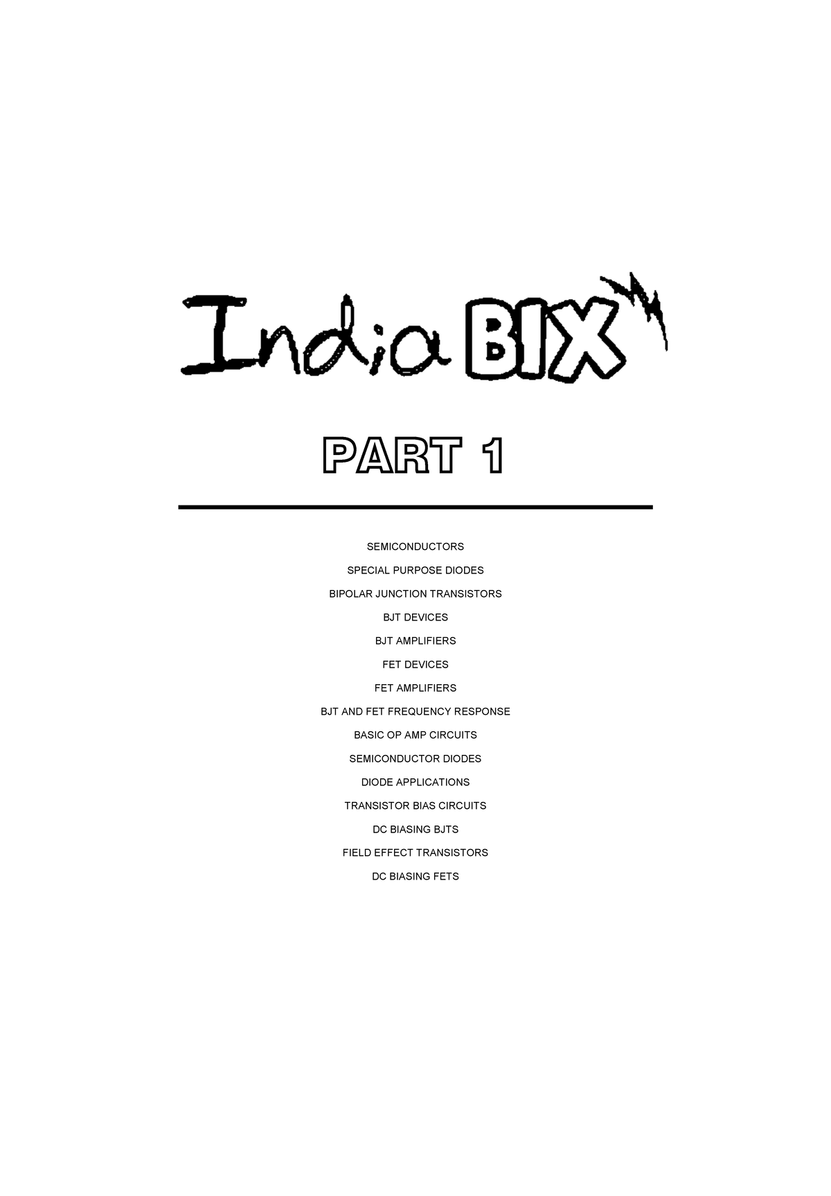 Indiabix-I - ELEX Semiconductors & BJT Devices Study Guide - Studocu