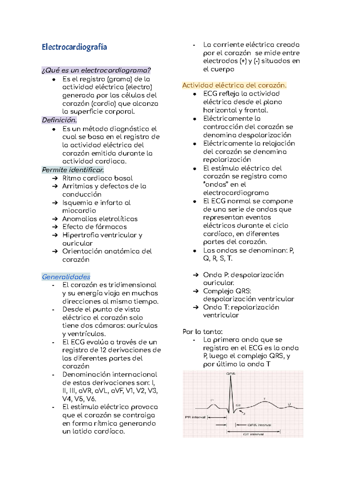 Electrocardiografía: Repaso Completo del ECG y su Interpretación - Studocu
