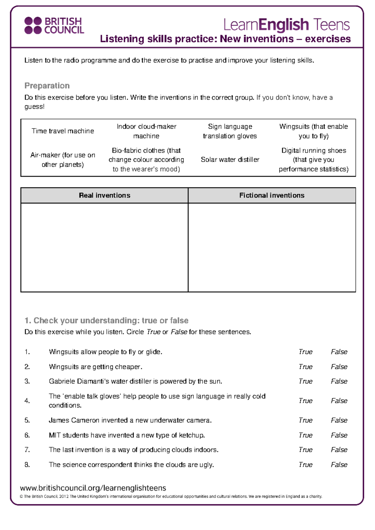 Listening Skills Practice: New Inventions - Exercises 3 - Studocu
