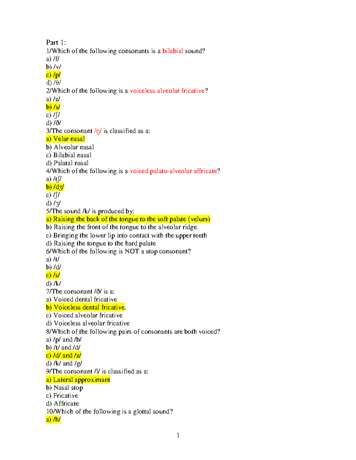 Assignment 3: Consonant and Vowel Classification Quiz - Studocu