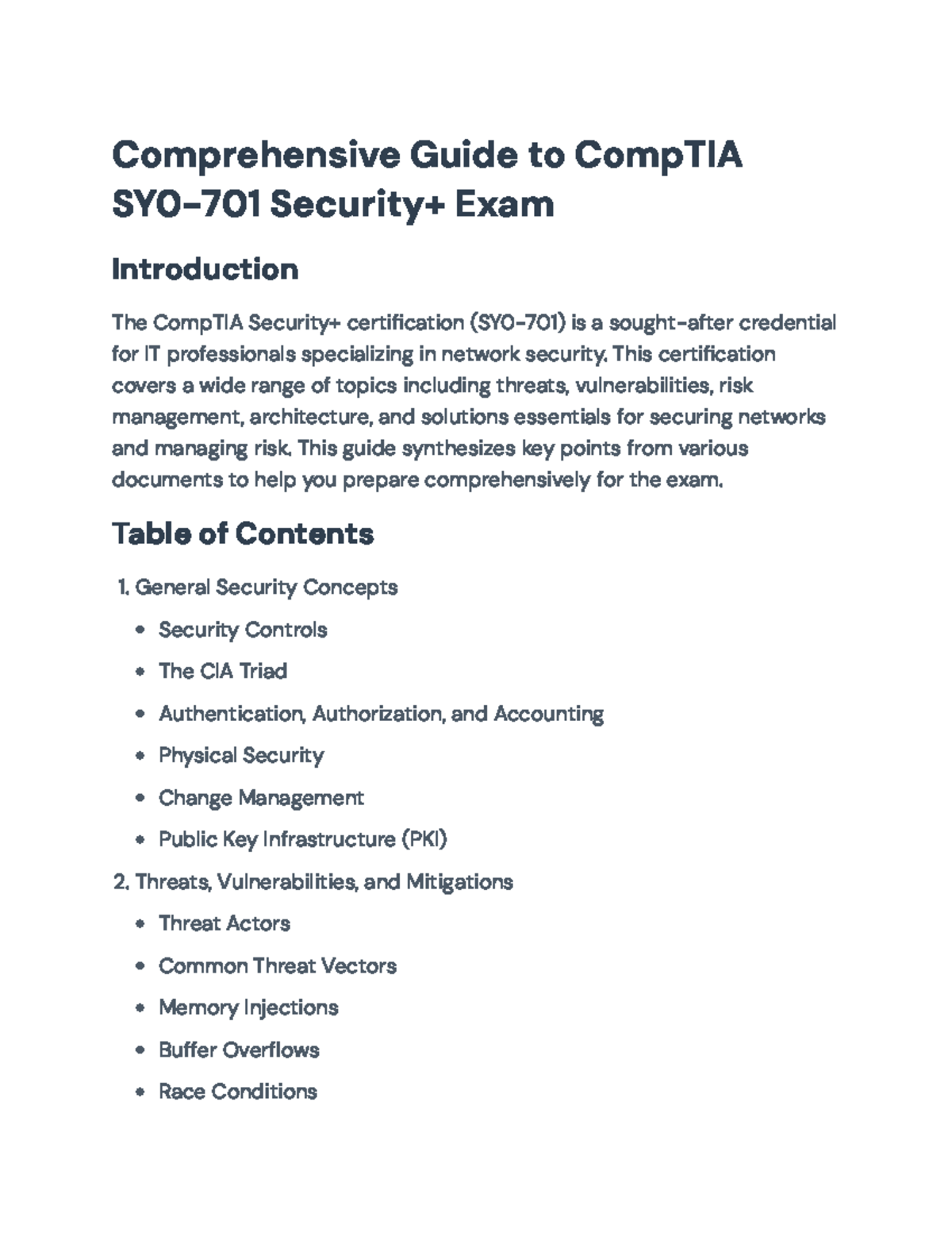 Comprehensive Guide to CompTIA Security+ Exam SY0-701 Preparation ...