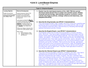 AP World History Unit 4 Study Guide - Unit 4: Transoceanic ...
