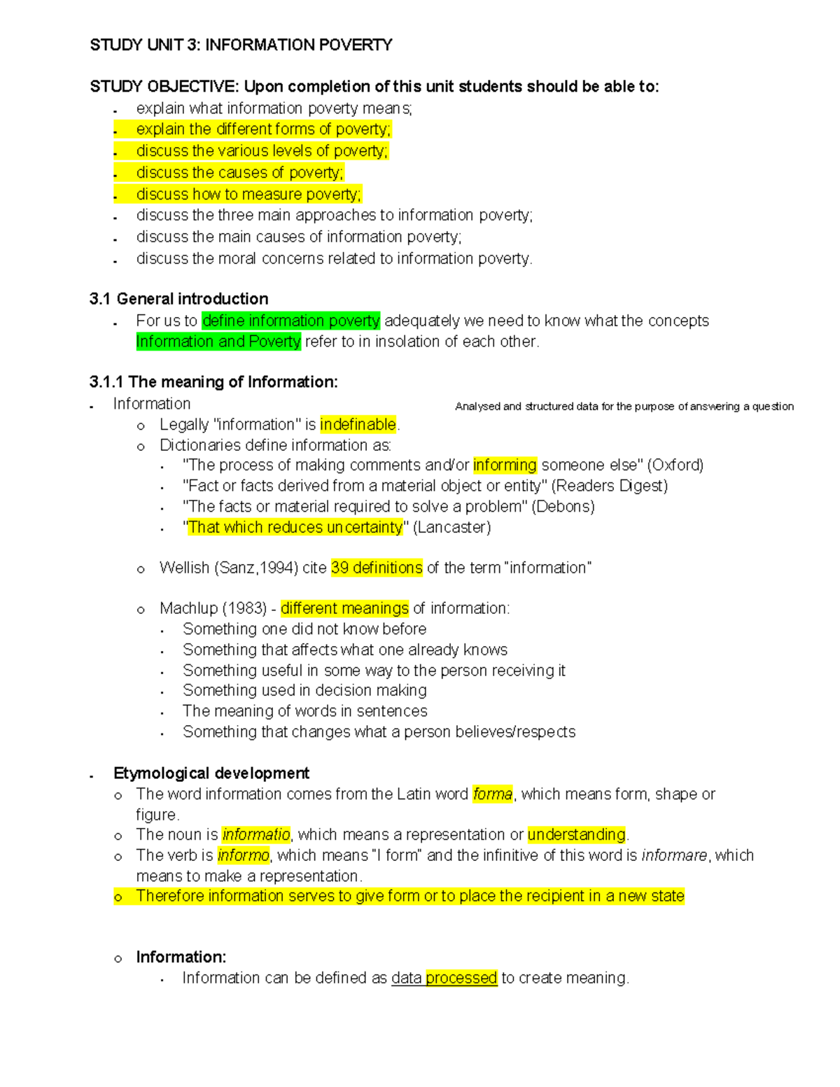 Study Unit 3: Understanding Information Poverty and Its Implications ...