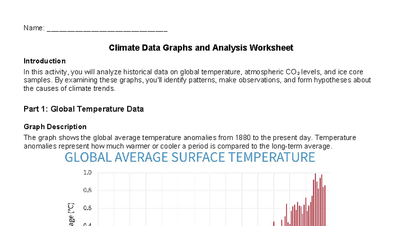 Climate Data Analysis Worksheet (ESS.EES) - Studocu
