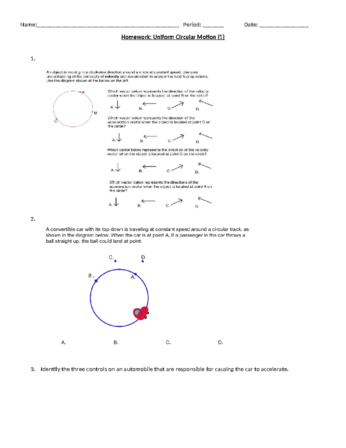 HW UCM - Uniform Circular Motion Practice Problems - Studocu