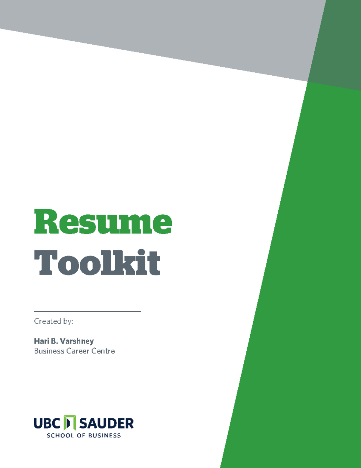 Resume Toolkit for UBC Sauder Students - 2025 Edition - Studocu