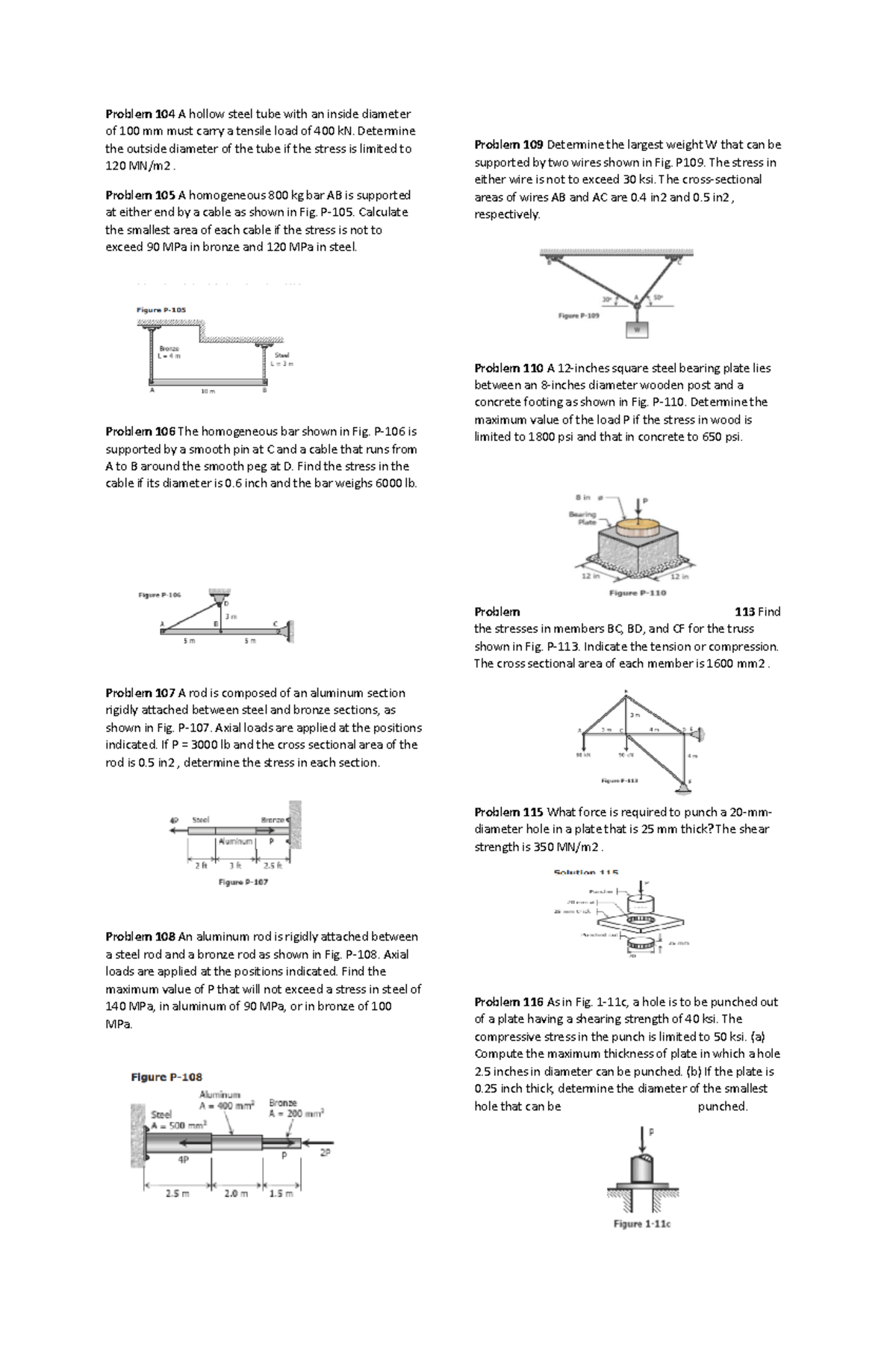 Pset - Mechanical Engineering Load & Stress Problems - Studocu
