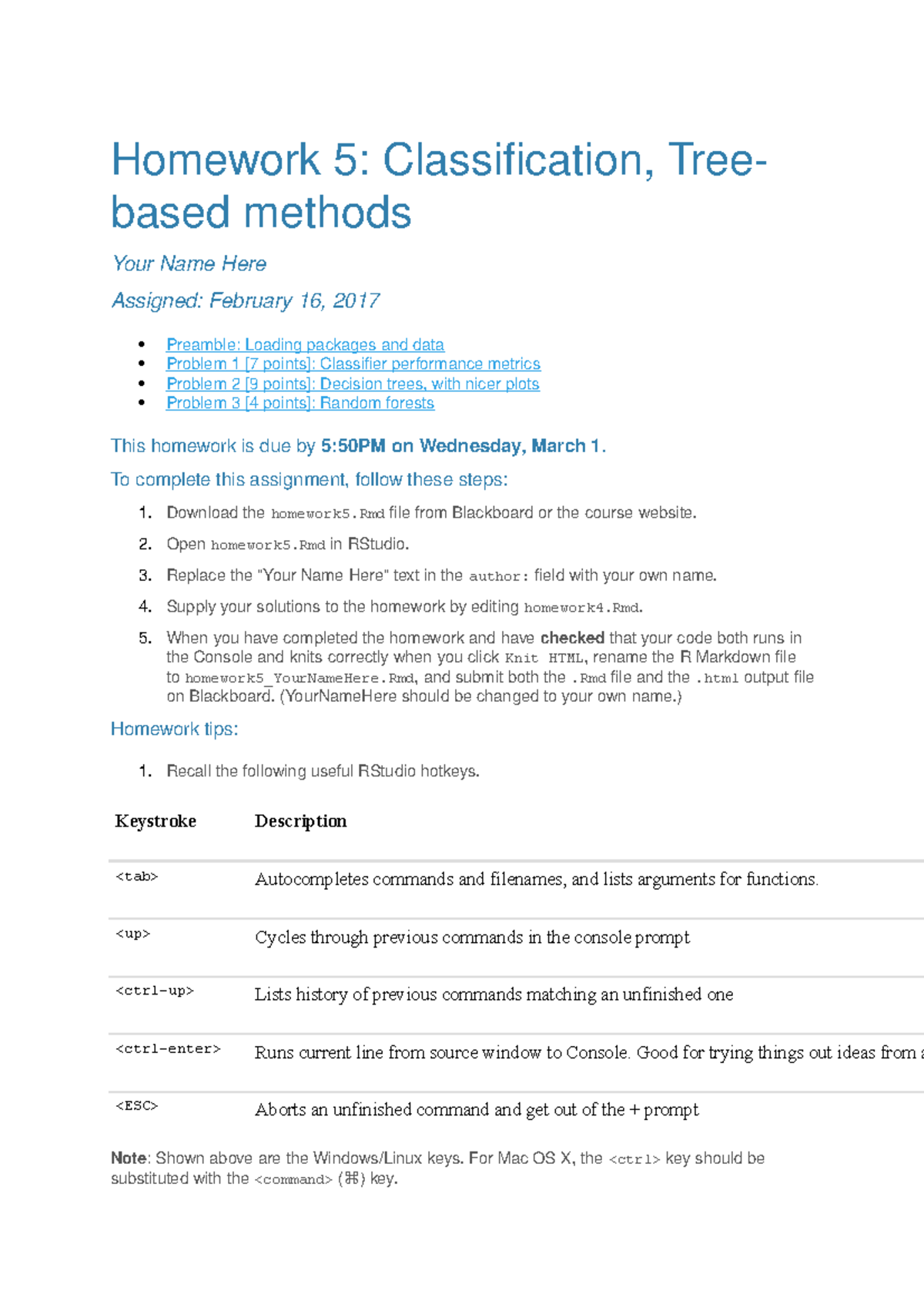 Homework 5 - February 16, 2017. Spring 2017. - Homework 5 ...