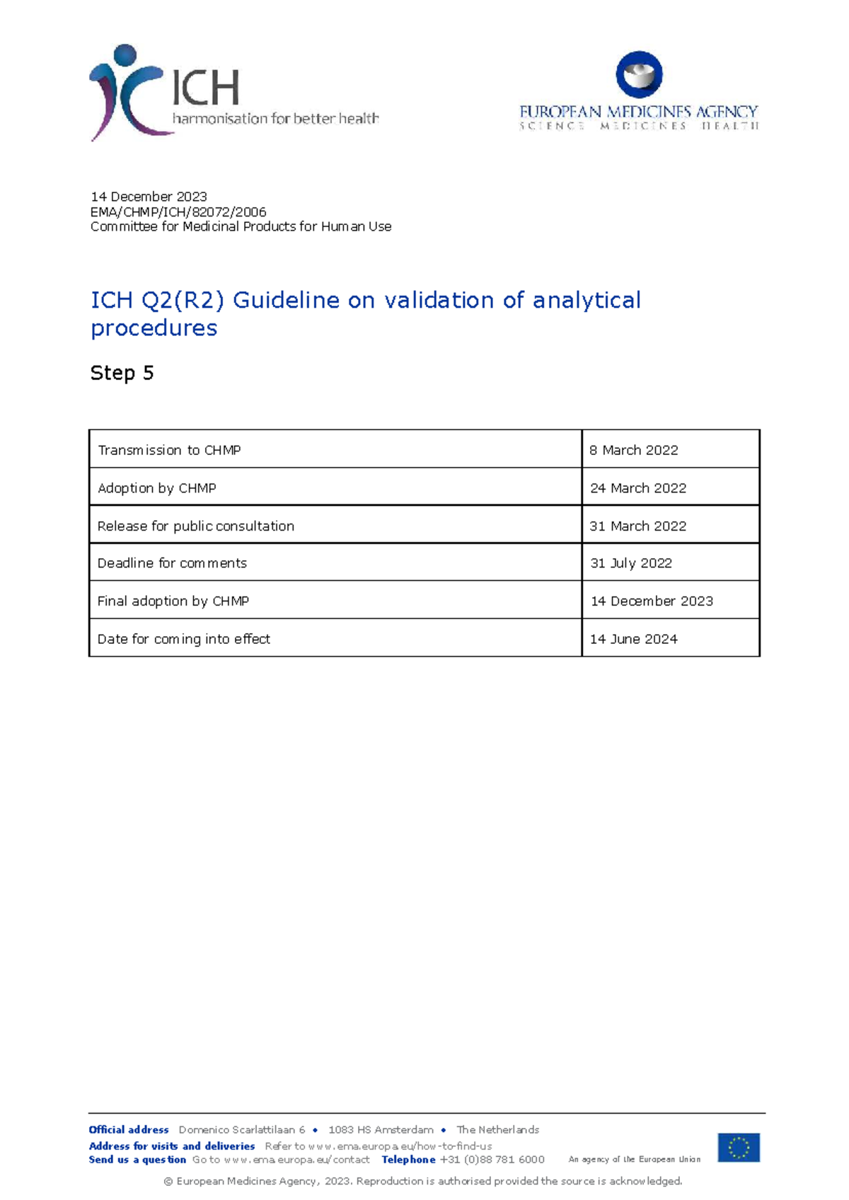 ICH Q2(R2) Guideline on Analytical Procedures Validation - December ...