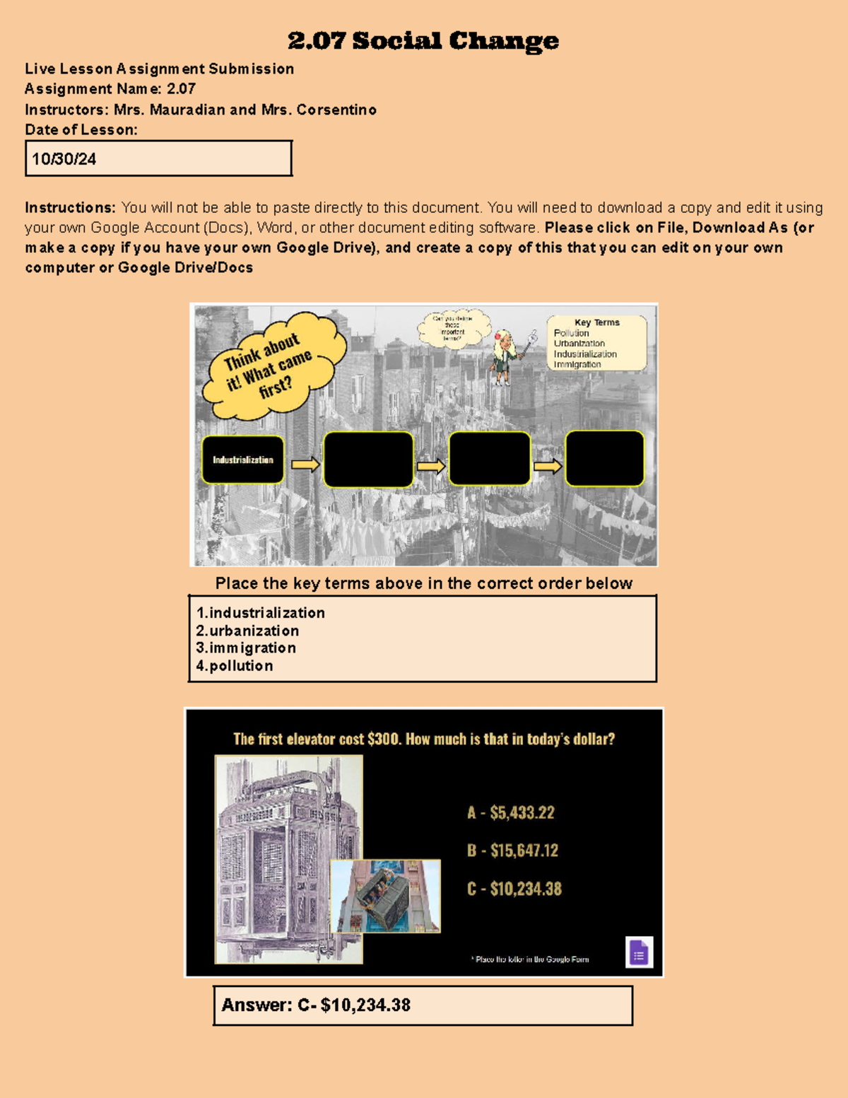 US History 2.07 Live Lesson Assignment Submission Guide - Studocu