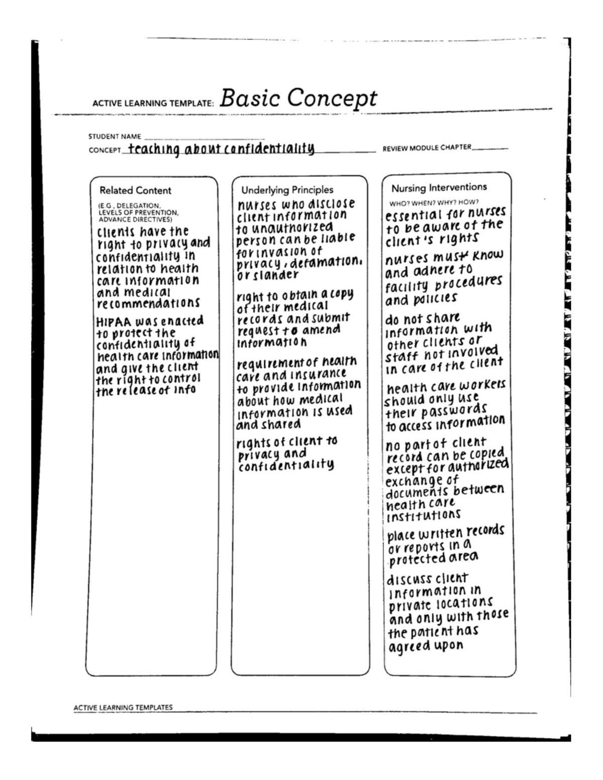 ATI Basic Concept: Understanding Confidentiality in Healthcare - Studocu