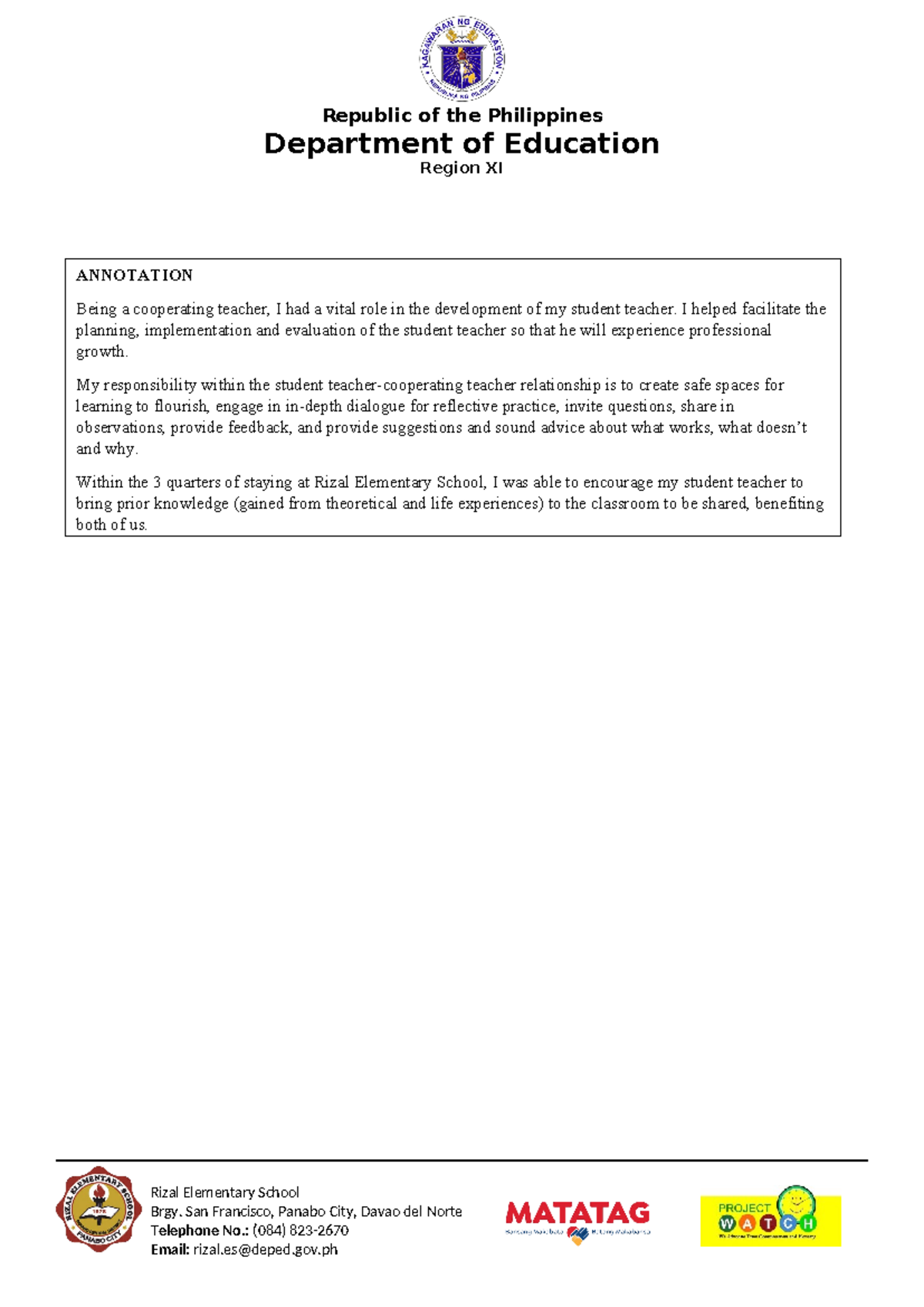 Objective 15: Annotations on Student Teacher Development - Studocu