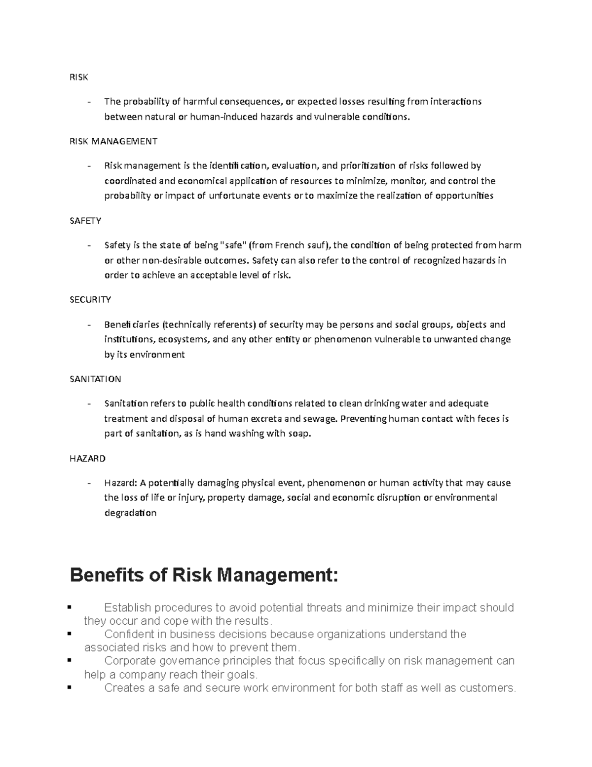 Lesson - Understanding Risk Management in Safety, Security, and ...