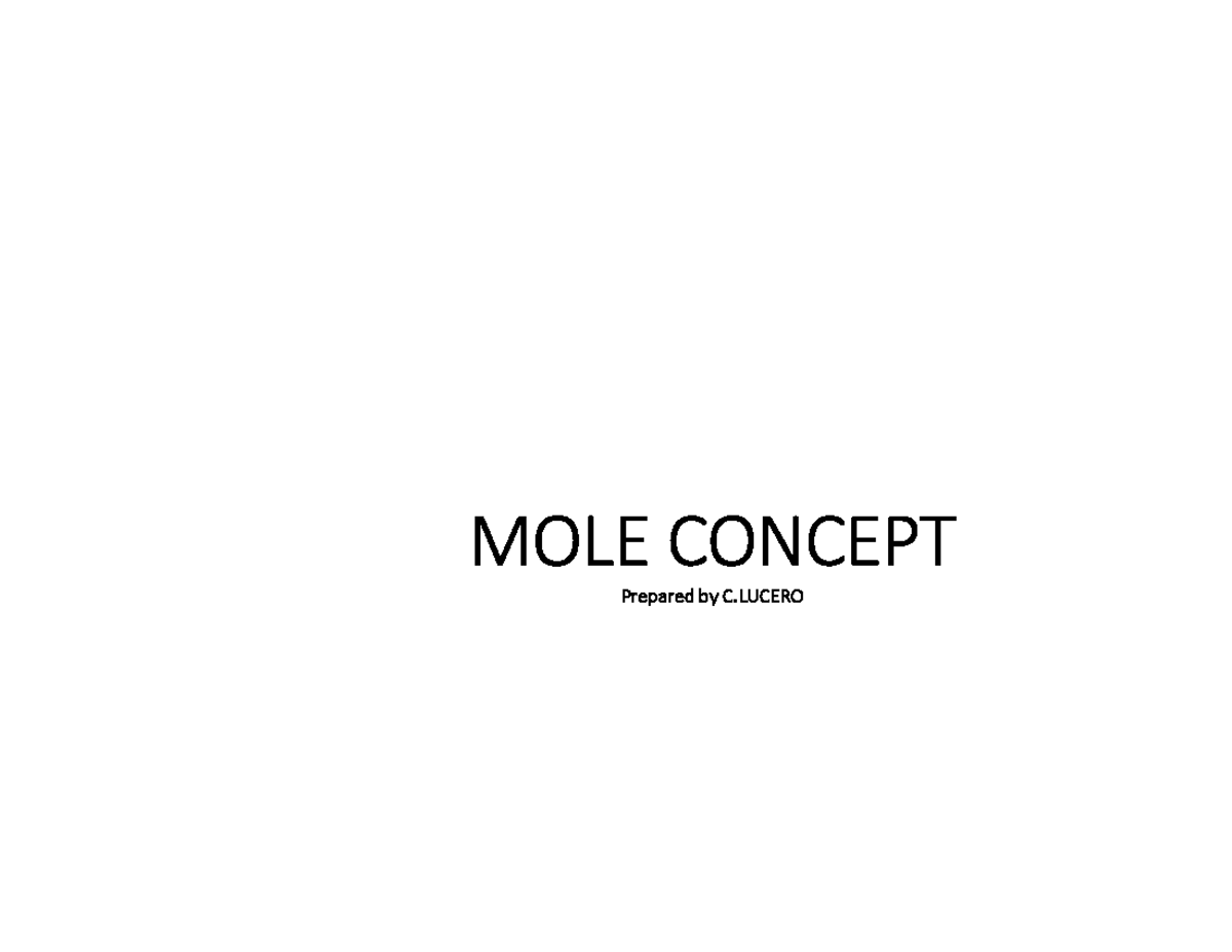 Mole Concept (CHEM101) - Understanding Molar Mass and Calculations ...