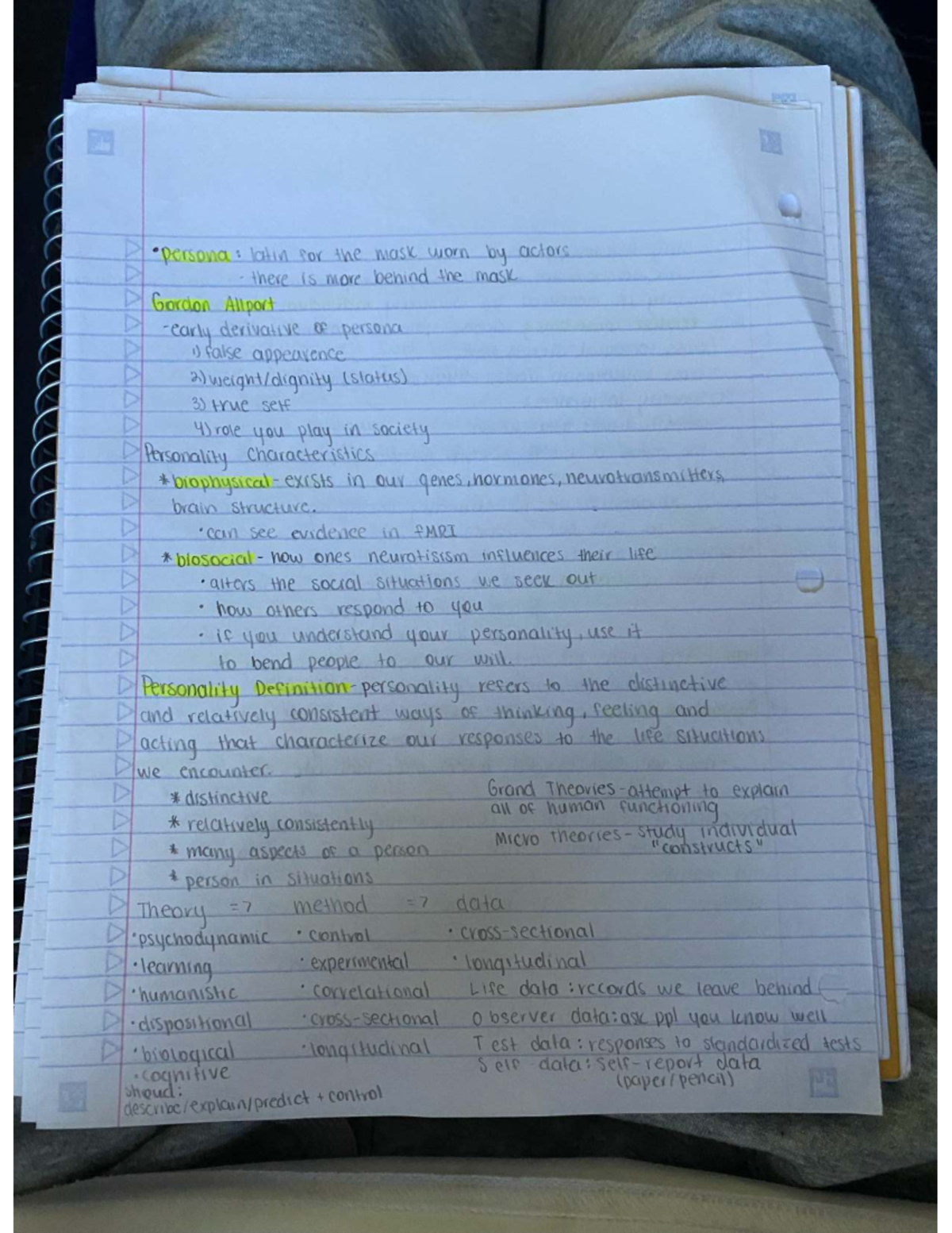 Psychology 101: Understanding Persona and Personality Traits - Studocu