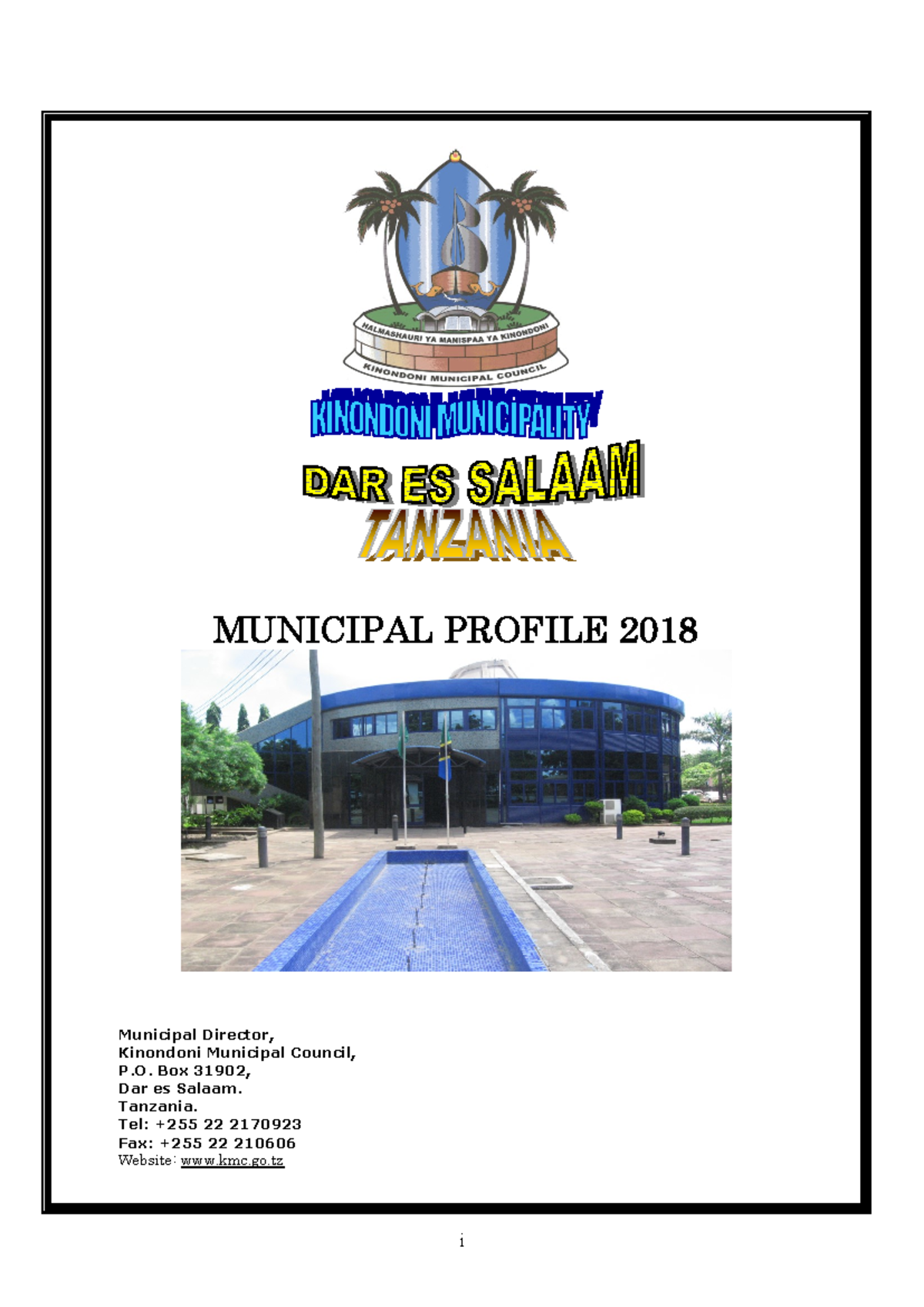 Kinondoni Municipality Profile 2018: Comprehensive Overview - Studocu