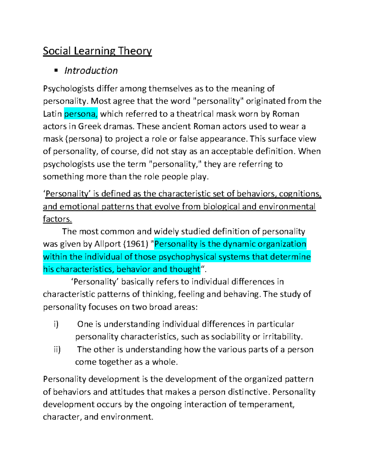Social Learning Theory Overview: Key Concepts and Theorists - Studocu