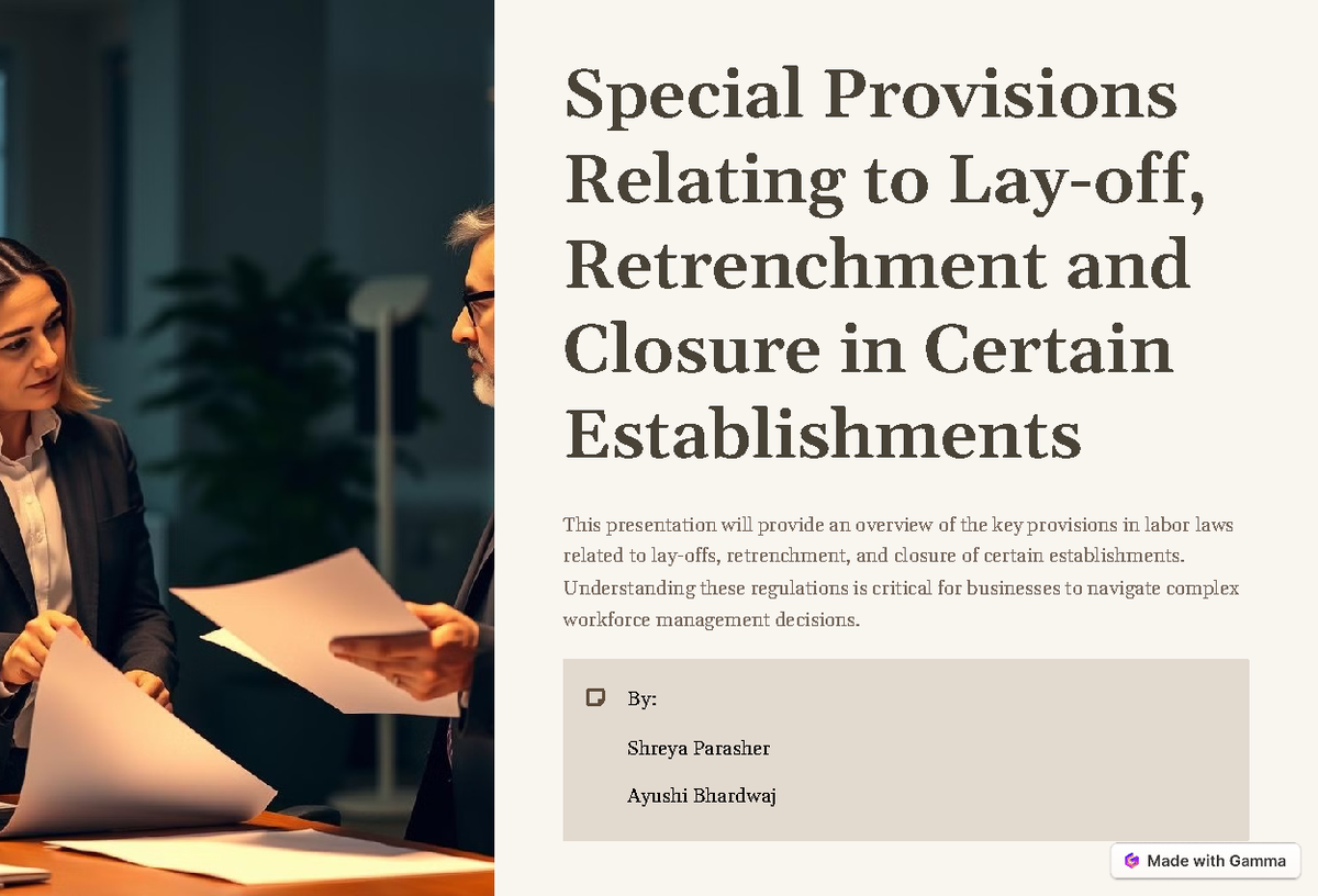 Labor Law Provisions on Lay-off, Retrenchment & Closure: Key Insights ...