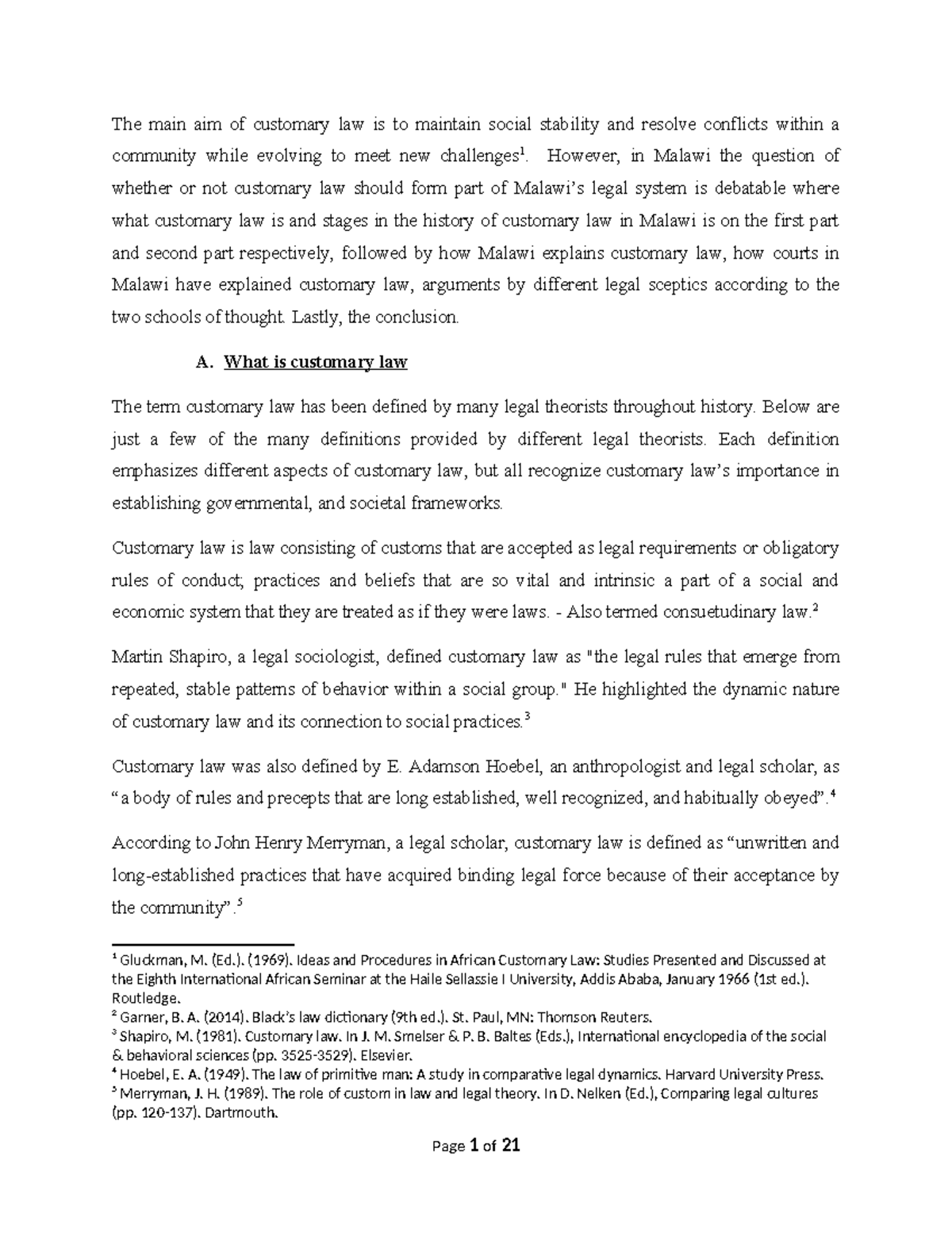 Customary Law in Malawi: Evolution, Definition, and Legal Challenges ...