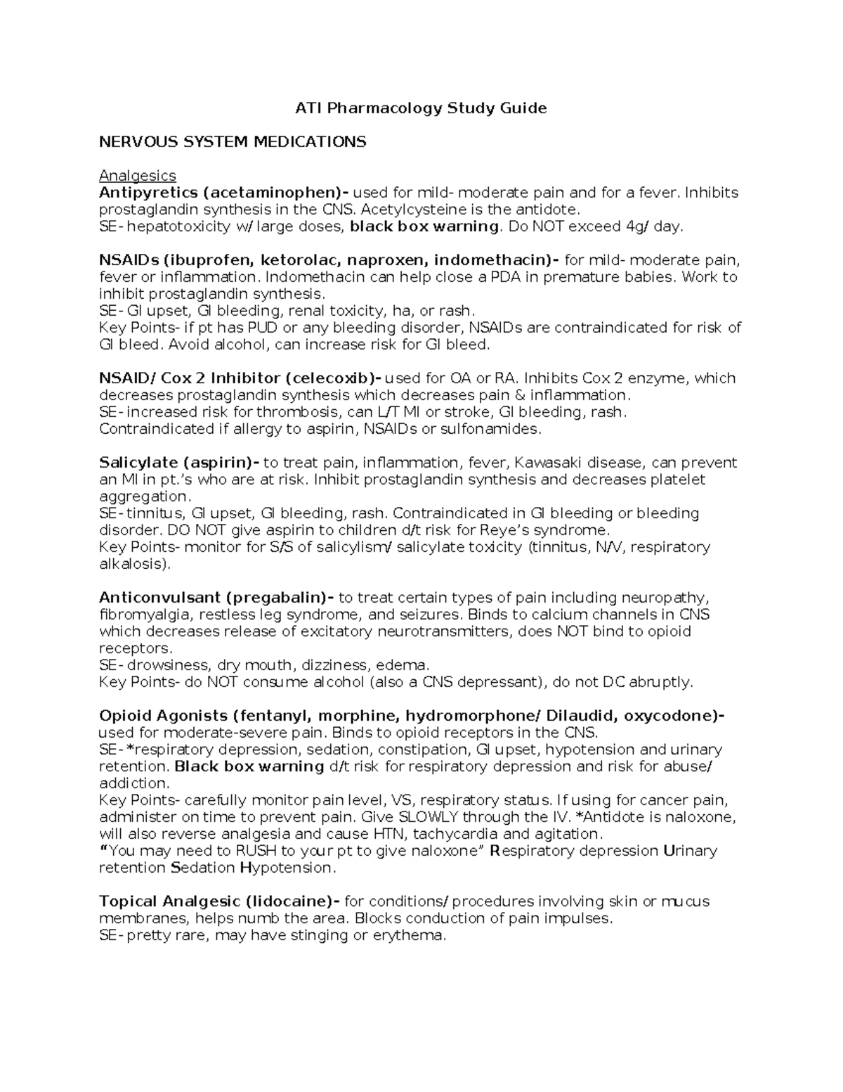 ATI Pharmacology Study Guide: Key Concepts for Your Exam Preparation ...