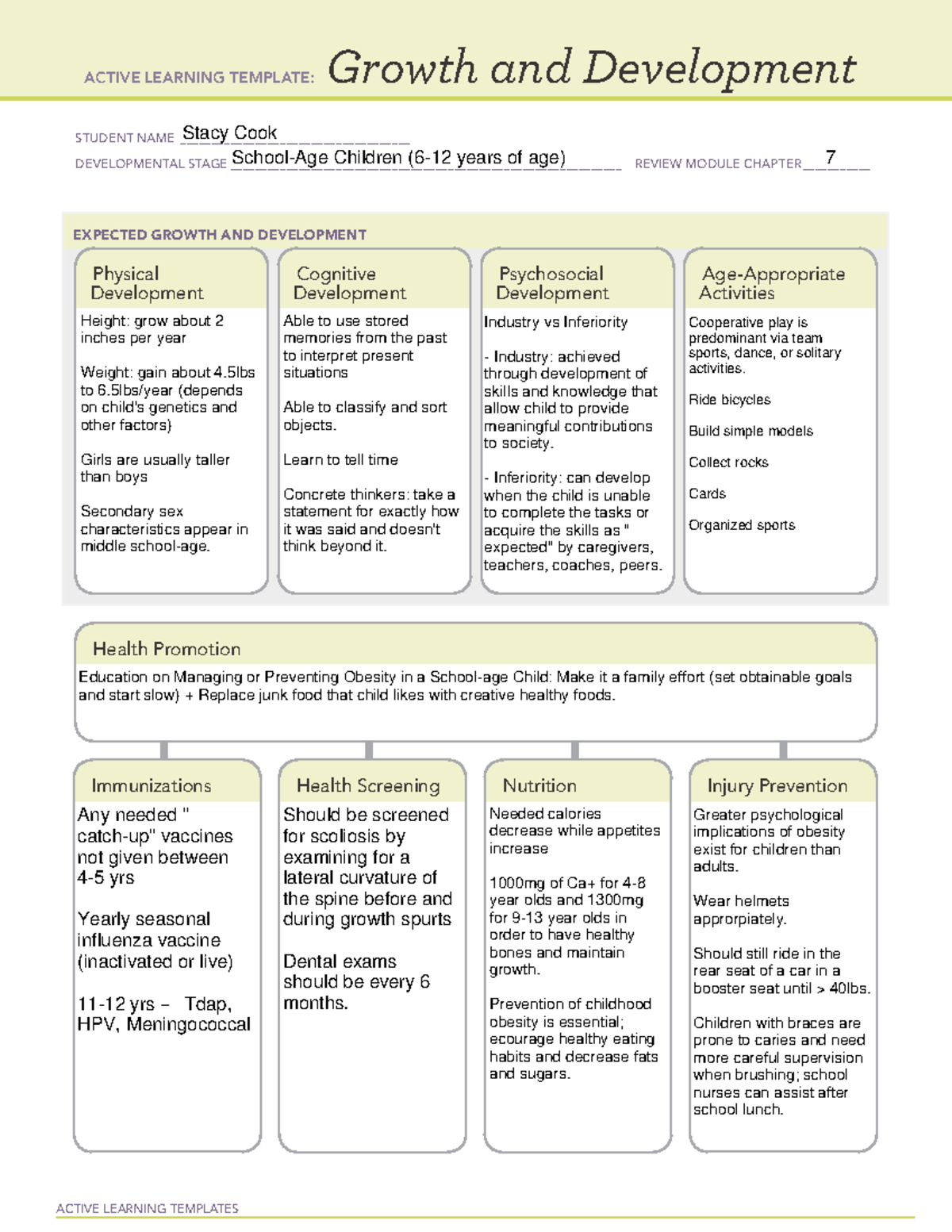 ATI Growth & Development in School-Age Children: Addressing Obesity ...