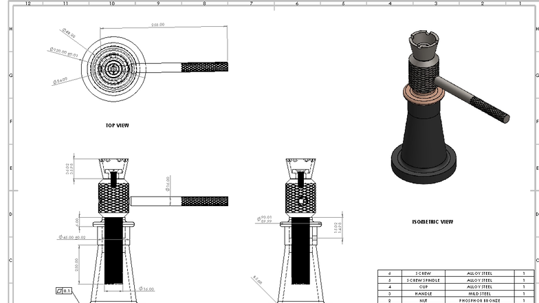 SJ Sheet: Assembly Drawing of Screw Jack (DWG NO. 12) - Studocu