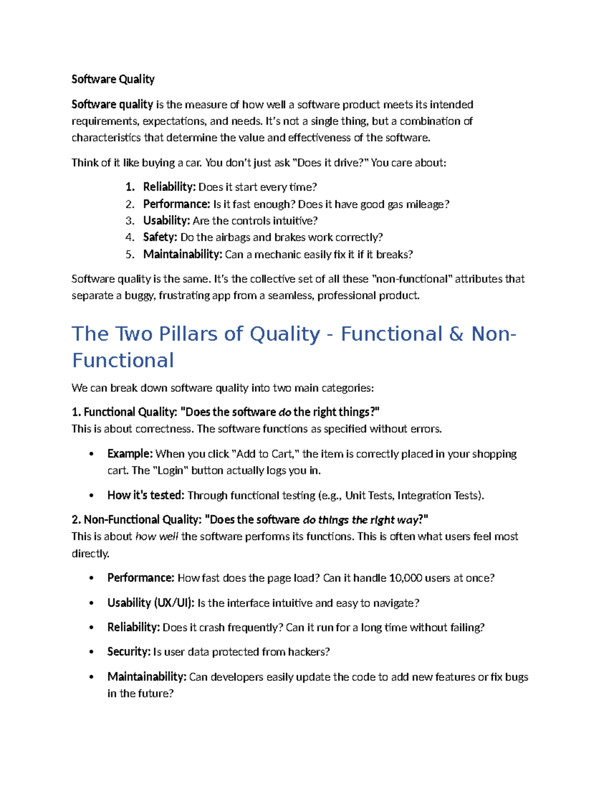 Software Quality Overview: Key Concepts and Best Practices - Studocu