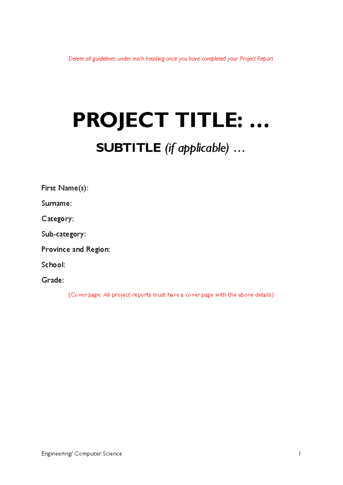 How to write a report eng - Delete all guidelines under each heading ...