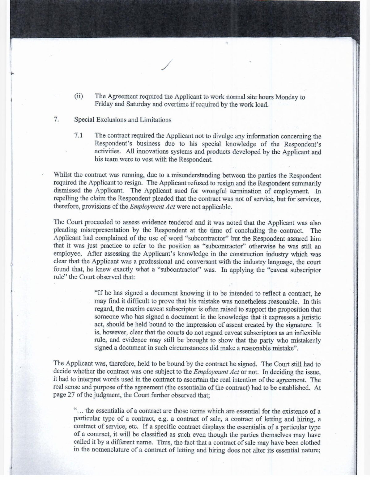 Lab 10-15: Case Study on Wrongful Termination & Employment Contracts - Studocu