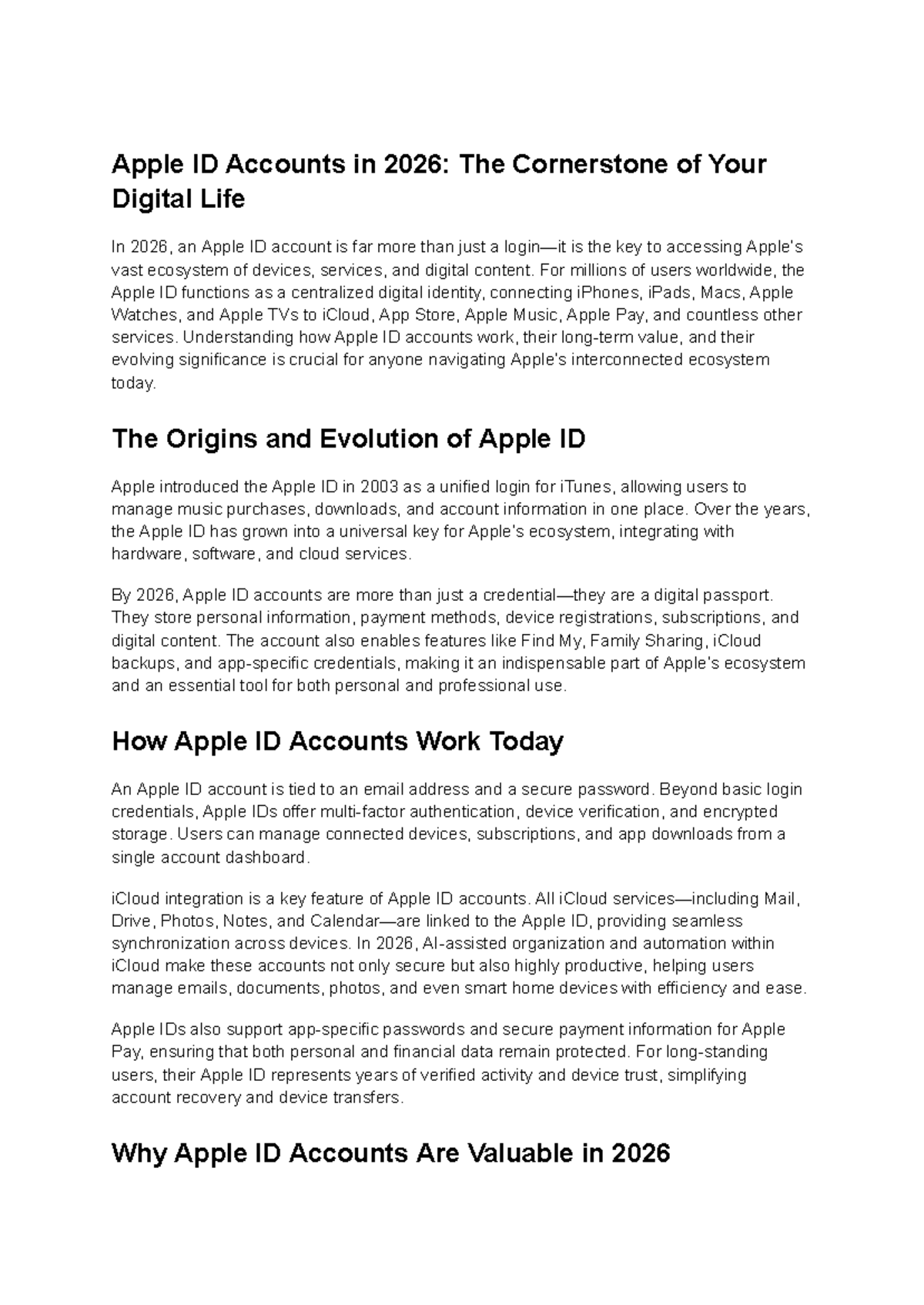 Apple ID Accounts in 2026: A Comprehensive Guide to Digital Identity ...