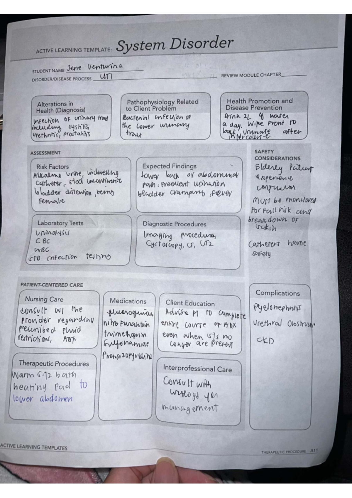 ACTIVE LEARNING TEMPLATE: UTI Pathophysiology Review - ATI Prac NGN 2 ...