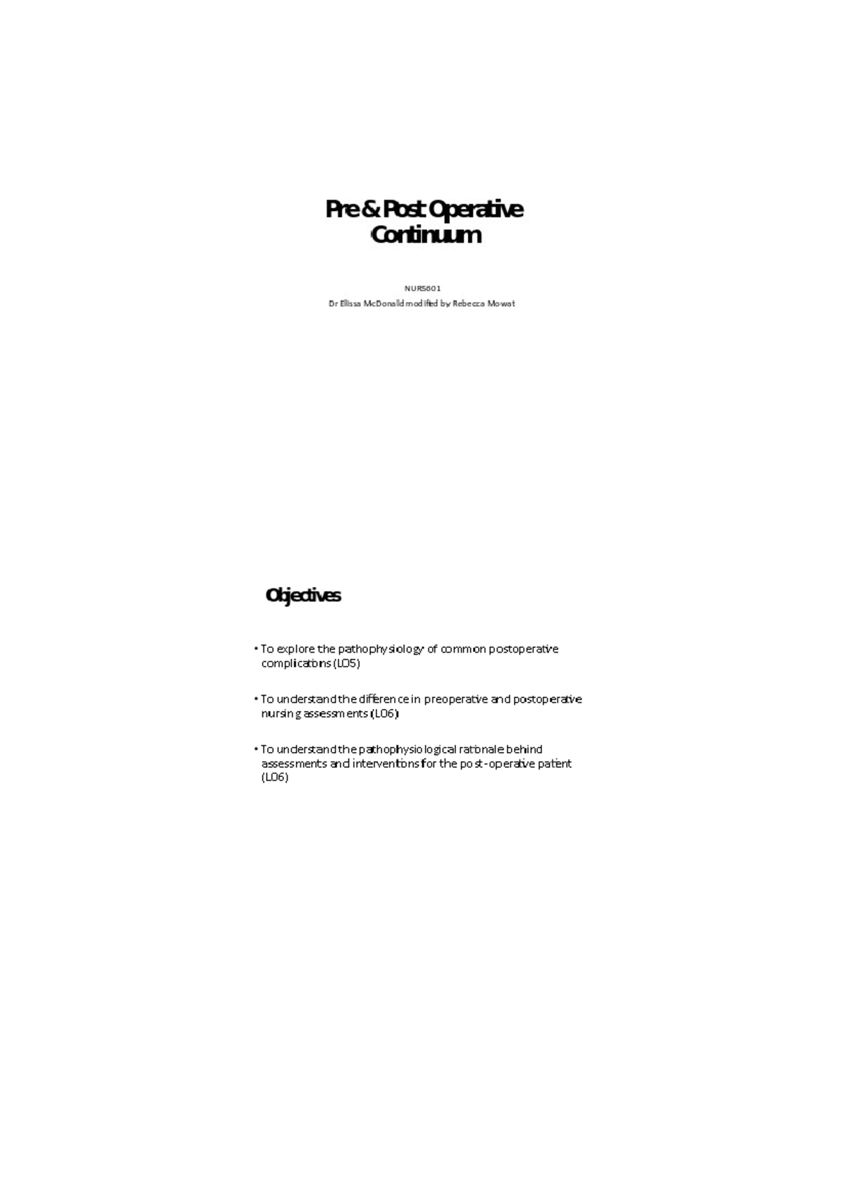 Pre-op and post nursing notes for AUT - There are several reasons for a ...