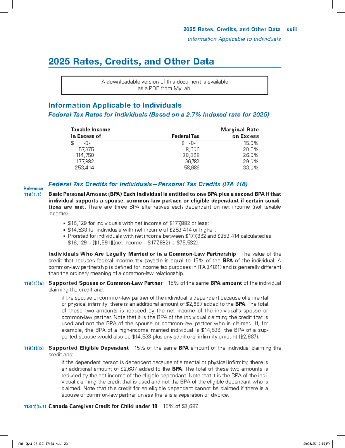 2025 Federal Tax Rates and Credits for Individuals - Studocu