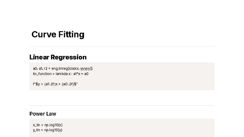 Curve Fitting Techniques in Linear Regression - Coding Guide - Studocu