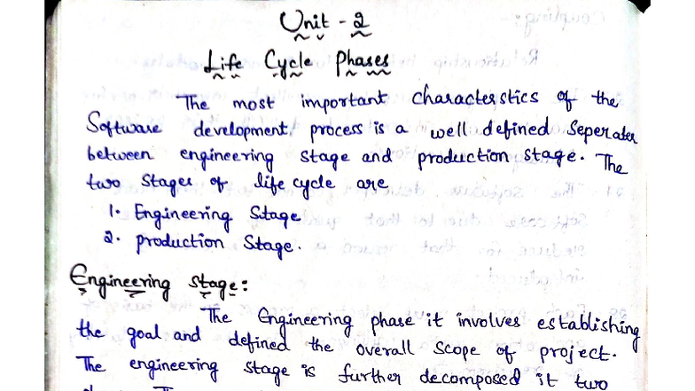 SPM-2: Unit 2 Life Cycle Phases Overview and Key Concepts - Studocu