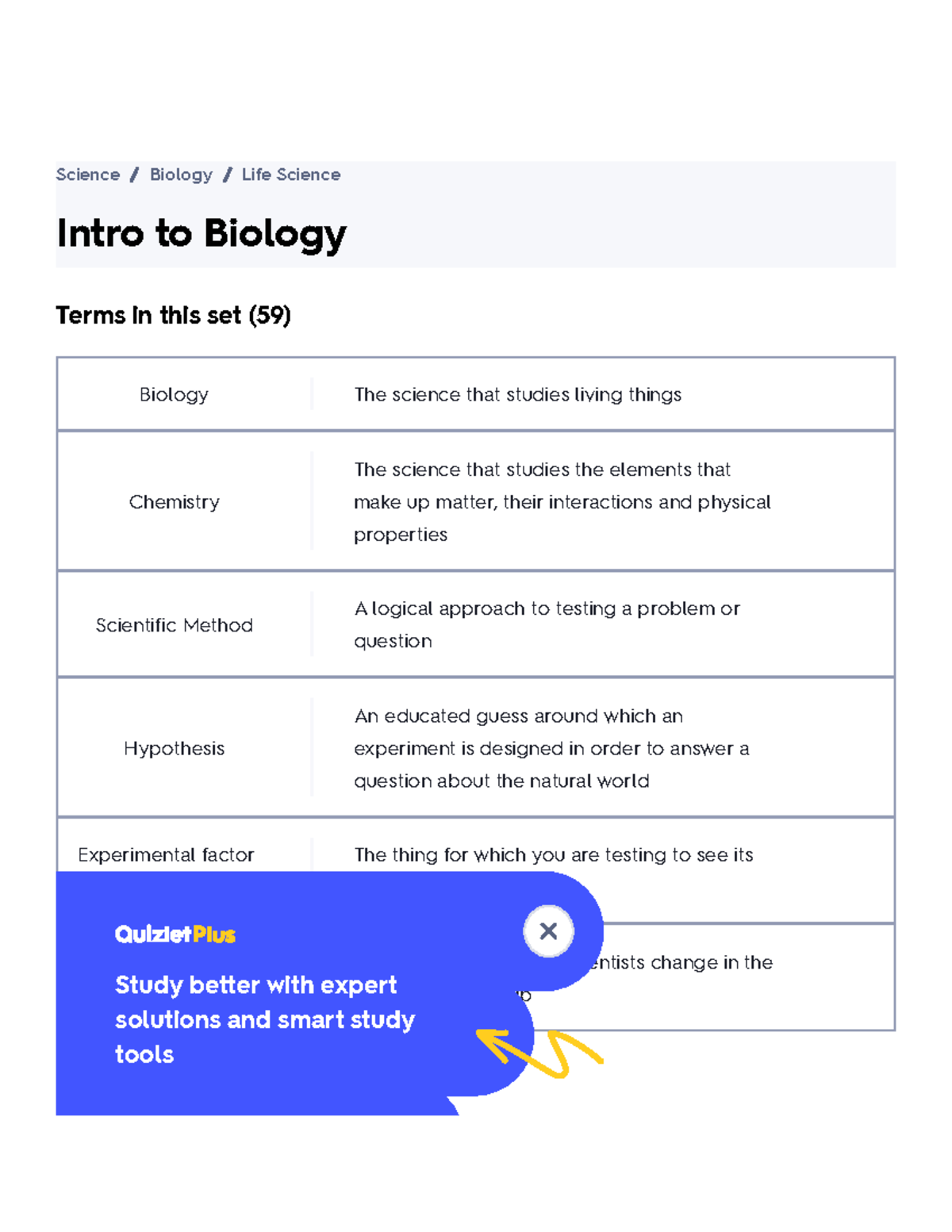 Intro to Biology Flashcards Quizlet - Intro to Biology Science Biology ...