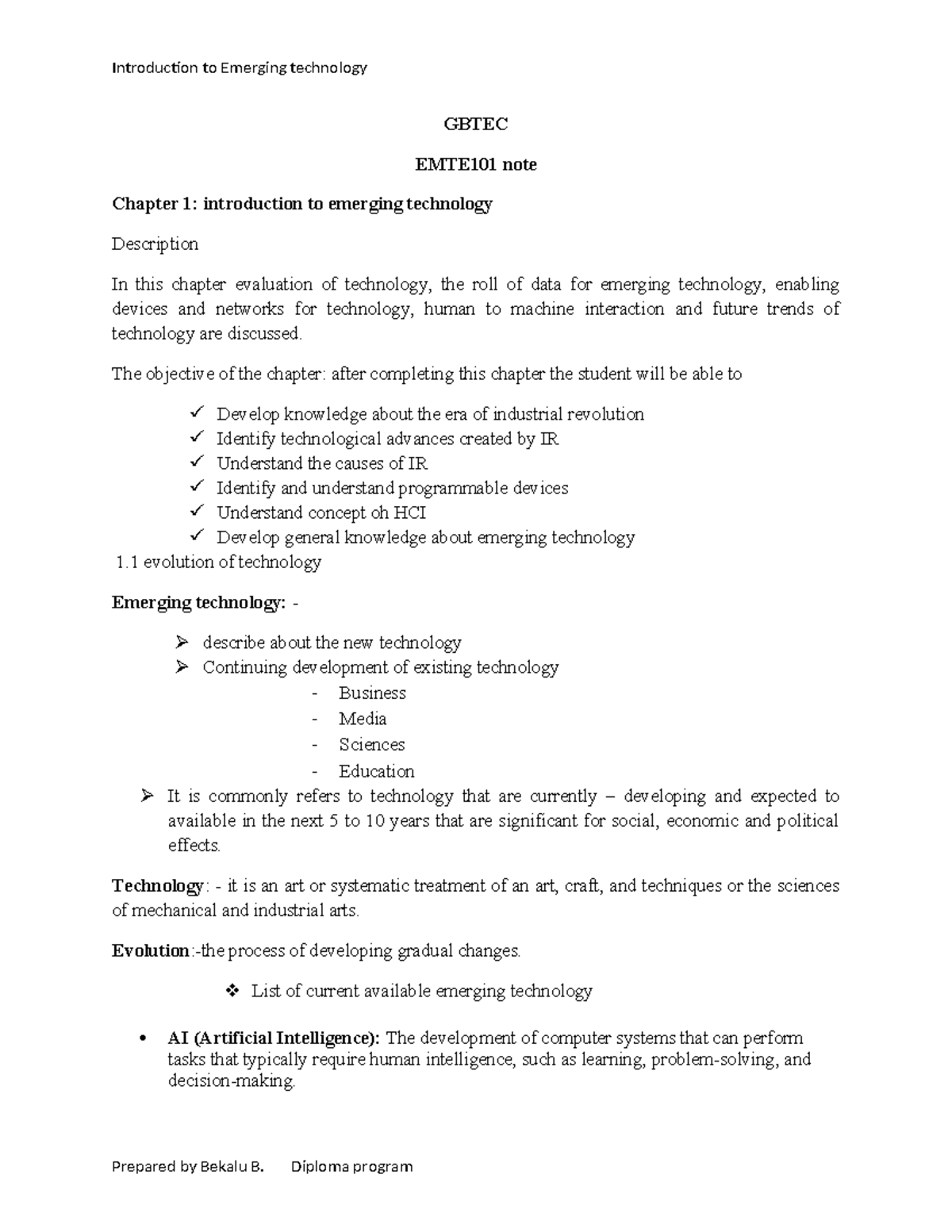 EMTE101 Chapter 1: Introduction to Emerging Technology Trends - Studocu