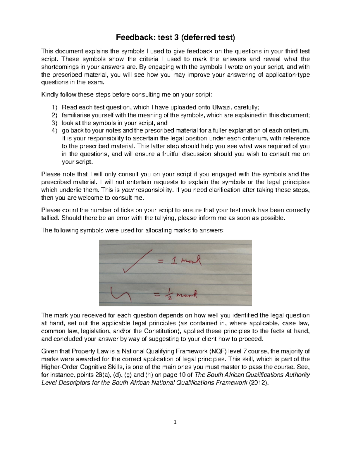 Feedback on test 3 (deferred test) - 1 Feedback: test 3 (deferred test ...
