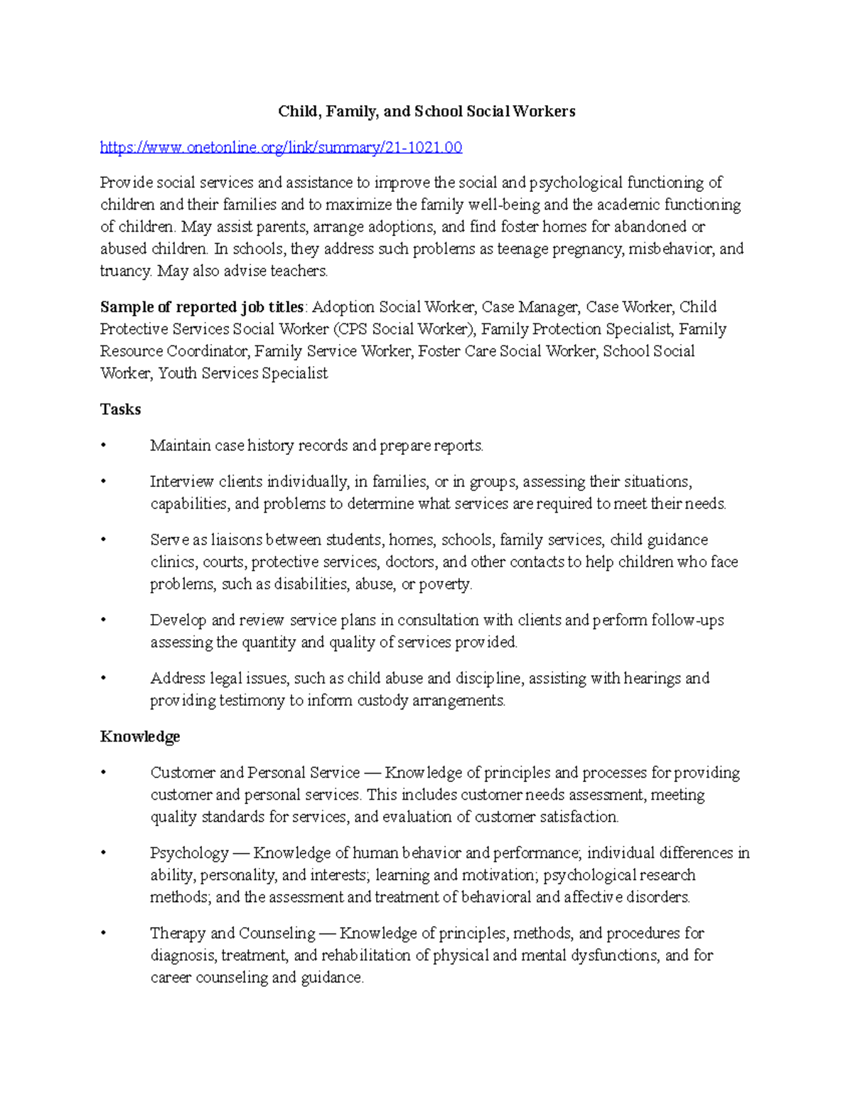 Child, Family, and School Social Workers: Roles and Responsibilities ...