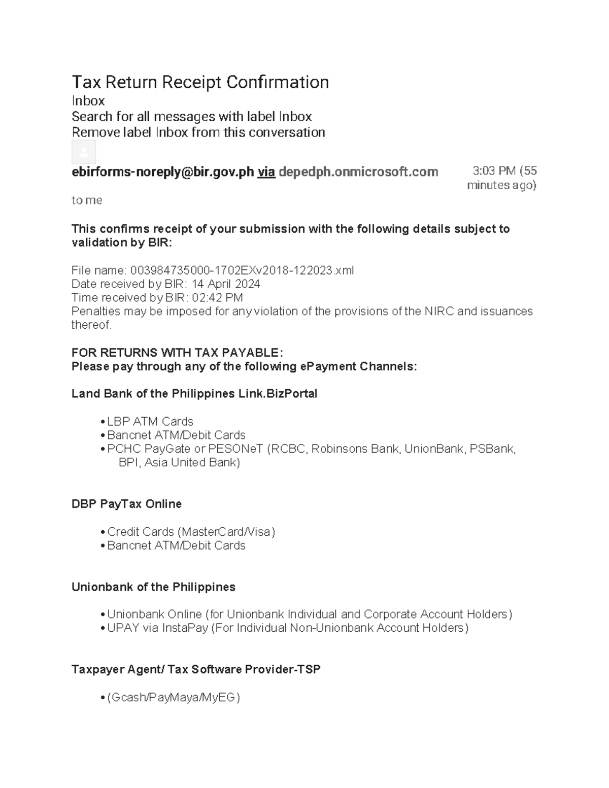 BIR Confirmation of Tax Return Receipt - File 003984735000-1702EXv2018 ...