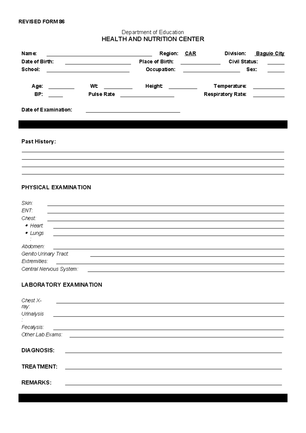 CS FORM 86 Medical Certificate 1 - REVISED FORM 86 Department of ...