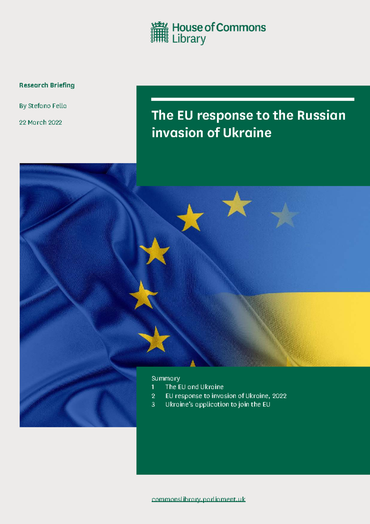 EU Research Briefing: Response to the Russian Invasion of Ukraine - Studocu