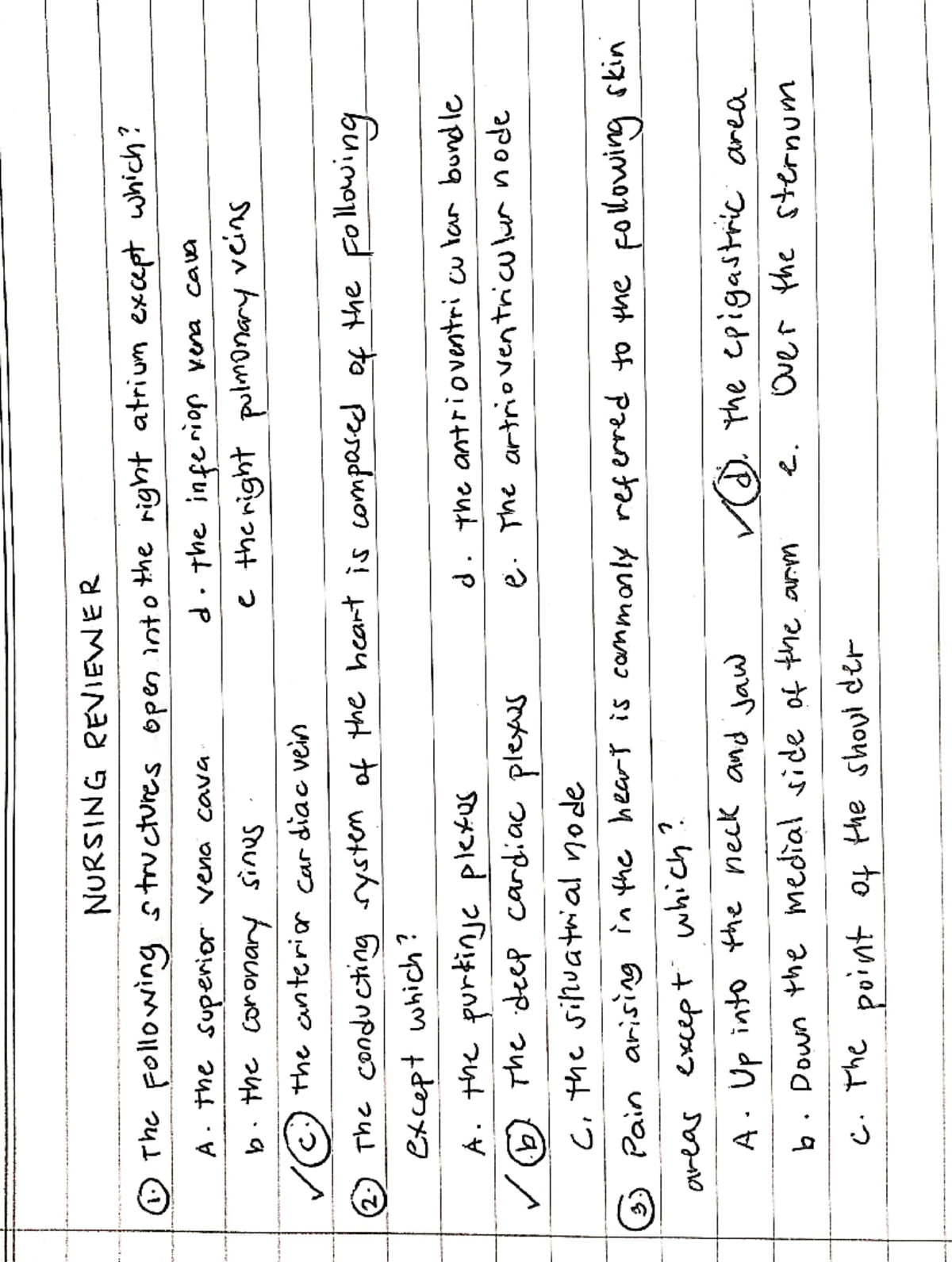 Nursing 443 QUIZ 7 - Duud - NURSING REVIEWER 1. The Following 5 ...