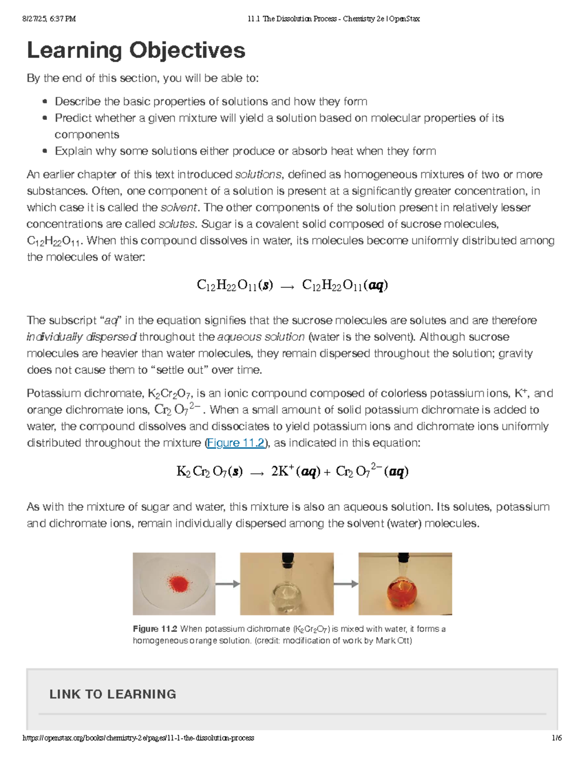 Chemistry 2e: Understanding the Dissolution Process and Solution ...