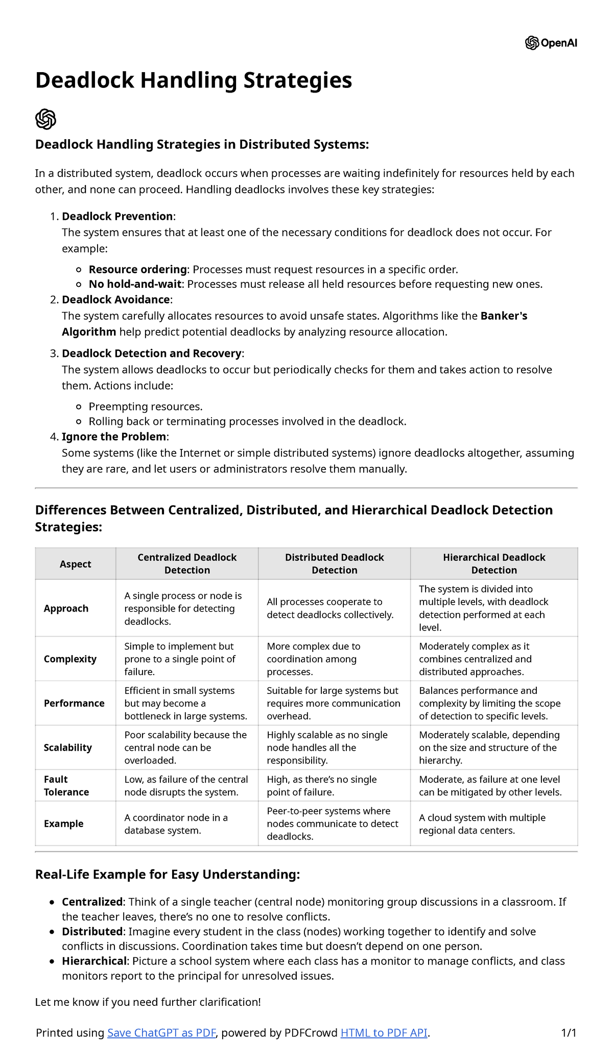 Deadlock Handling Strategies - Deadlock Handling Strategies Deadlock Handling Strategies in ...